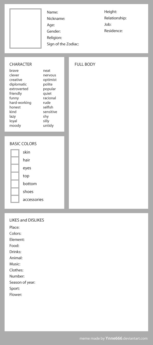 Blank meme for OC - original character by ynne-black on DeviantArt