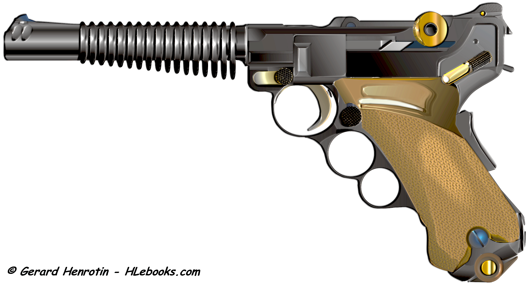 Luger pistol Scifi modification - HLebooks.com by cungya on DeviantArt