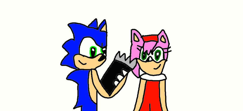 Sonic giving Amy a Buzzcut by SonicTheCoolHog123 on DeviantArt