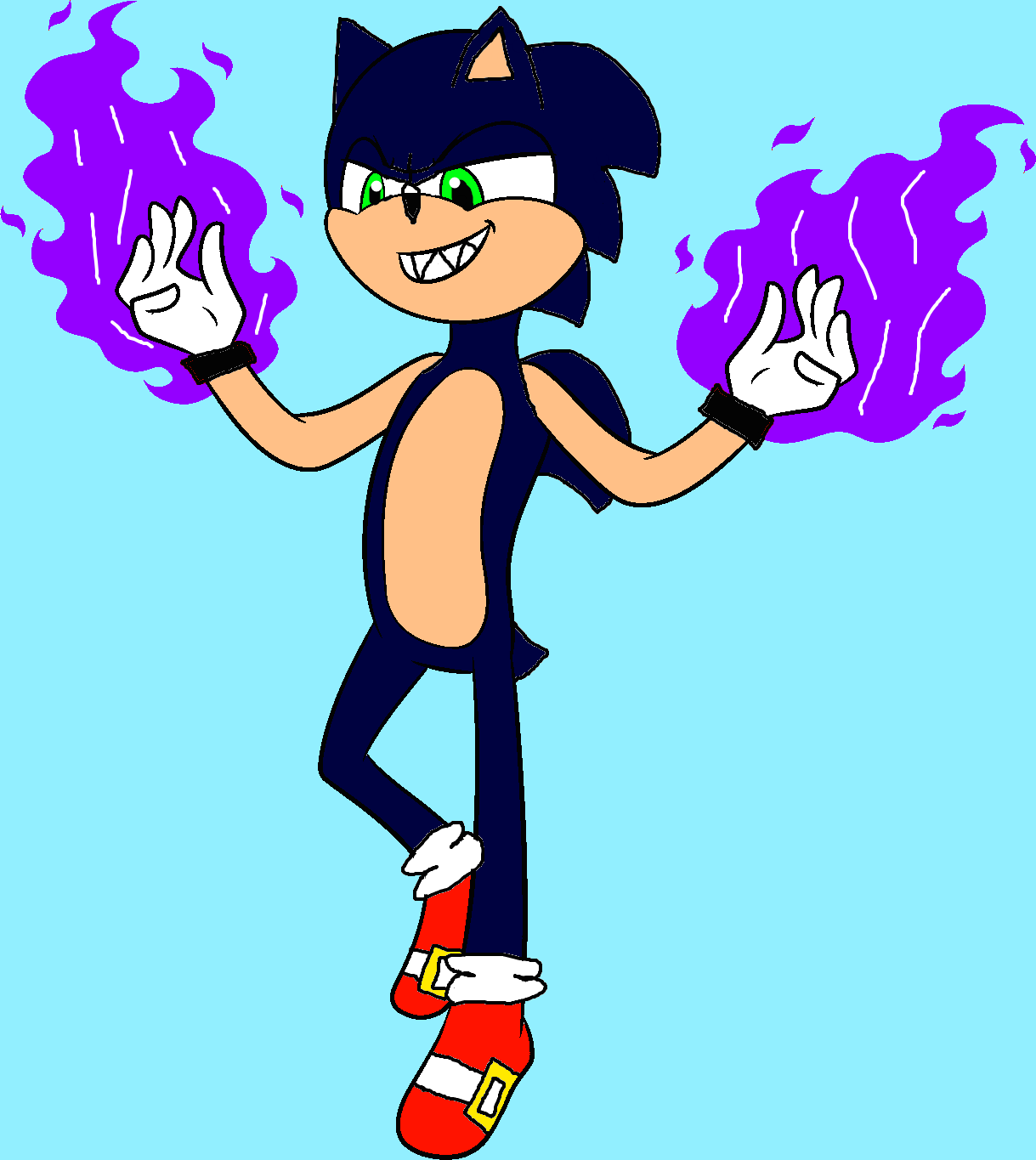 Turbo Sonic using his powers by SonicTheCoolHog123 on DeviantArt