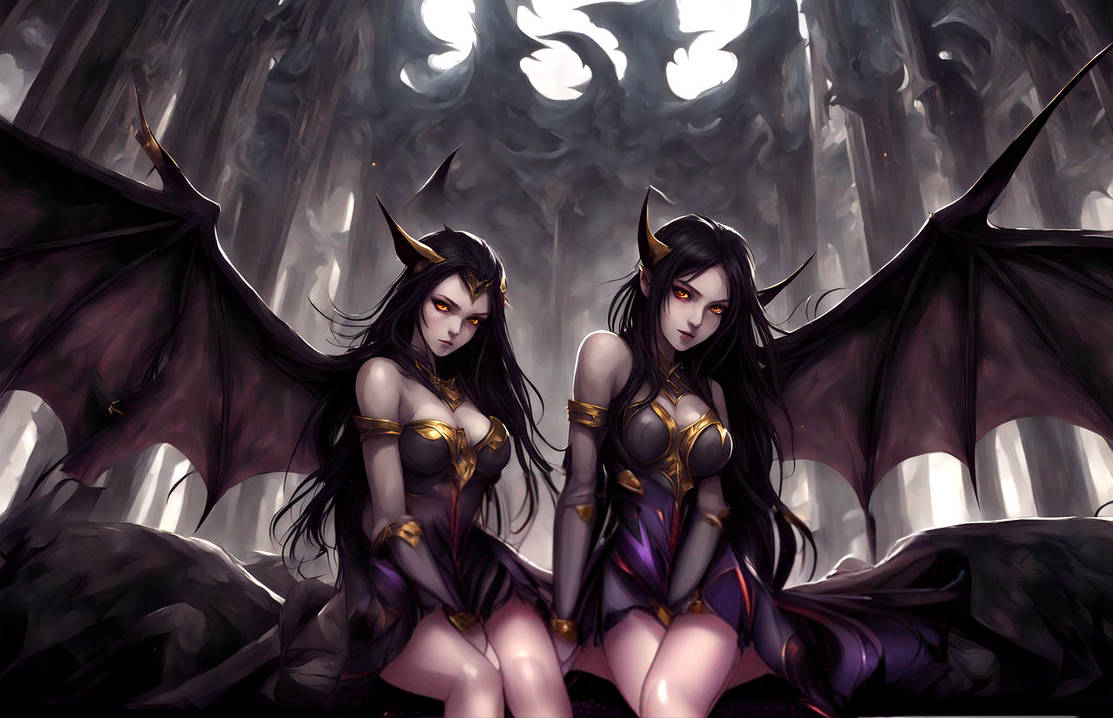 Succubus Twins by Sparkiekong on DeviantArt