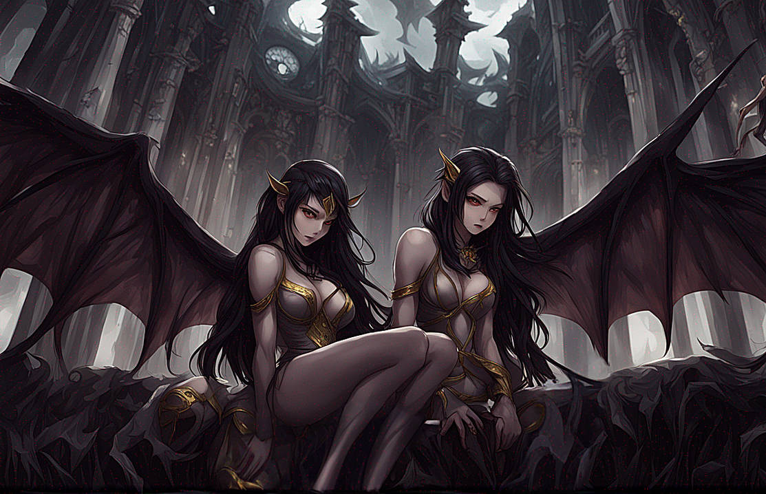 Twin Succubus 2 by Sparkiekong on DeviantArt