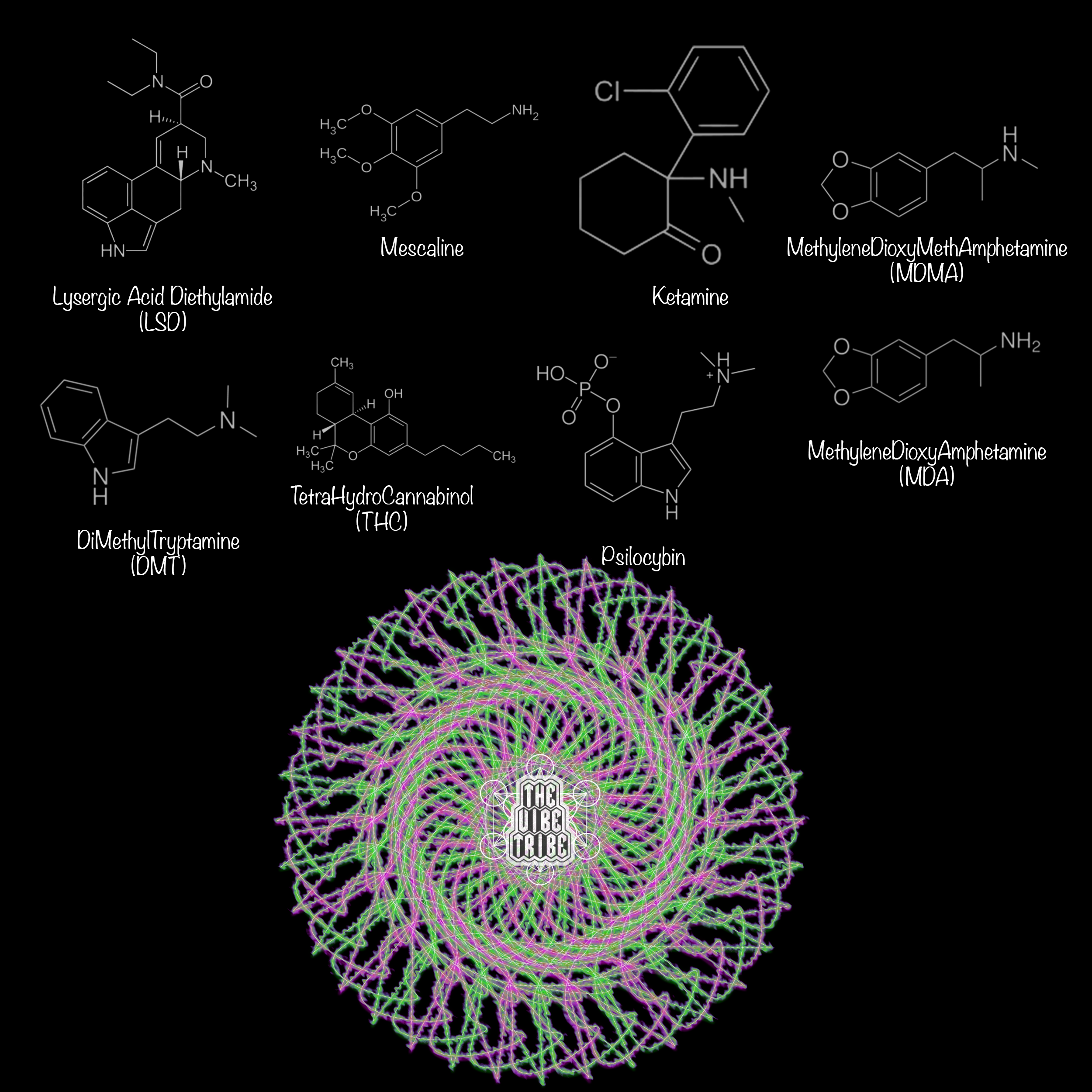 FLAT Psychedelic Molecular Structures by TheVibe-Tribe on DeviantArt