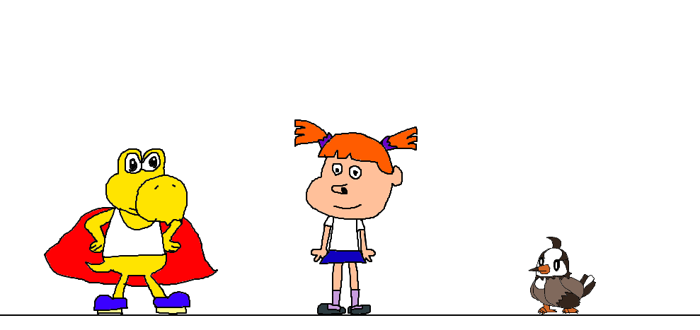 super koopa starly and a some orange hair girl by uniparrot20 on DeviantArt