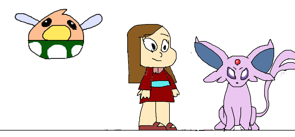 swipin stu espeon and a brownhaired girl by uniparrot20 on DeviantArt