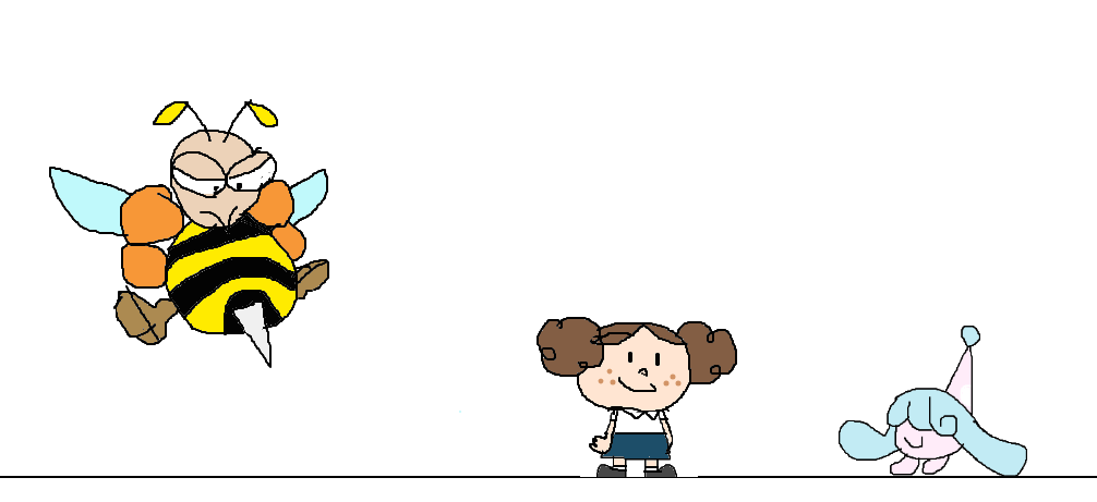 bee enemy hatenna and a little student girl by uniparrot20 on DeviantArt