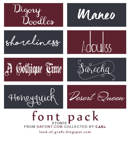 #3 FONT PACK by Cael by herocael on DeviantArt