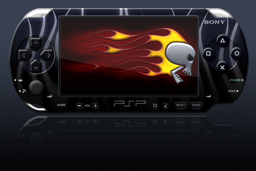 PSP Flaming Skull by skullsntikis on DeviantArt