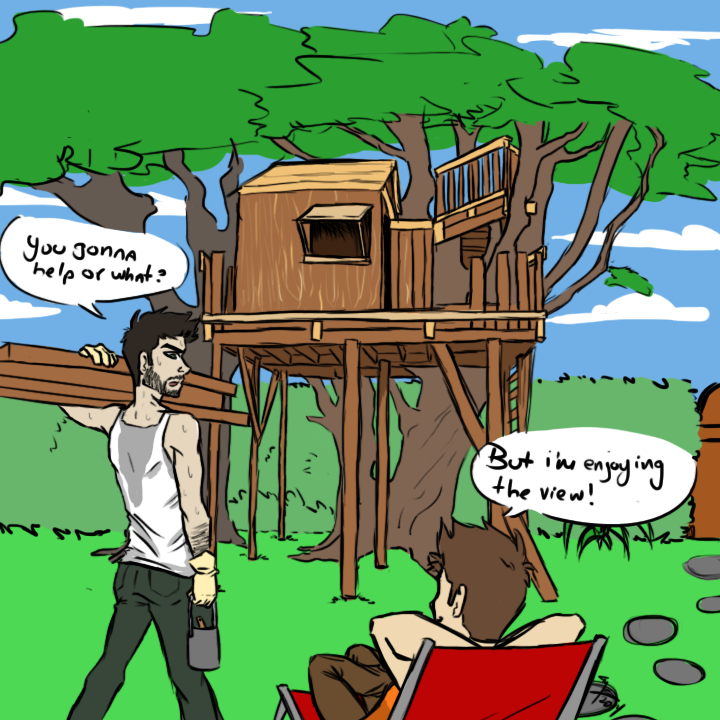 Building a treehouse by licra on DeviantArt