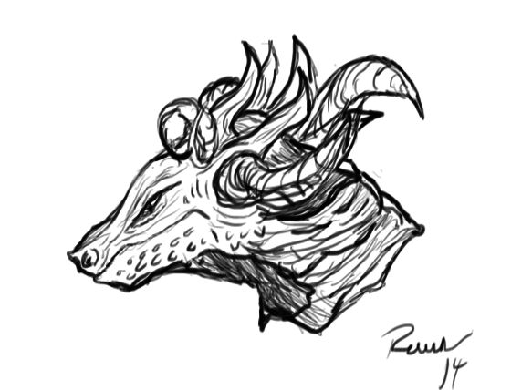 Dragon head sketch 2 by DimensionXXIV on DeviantArt
