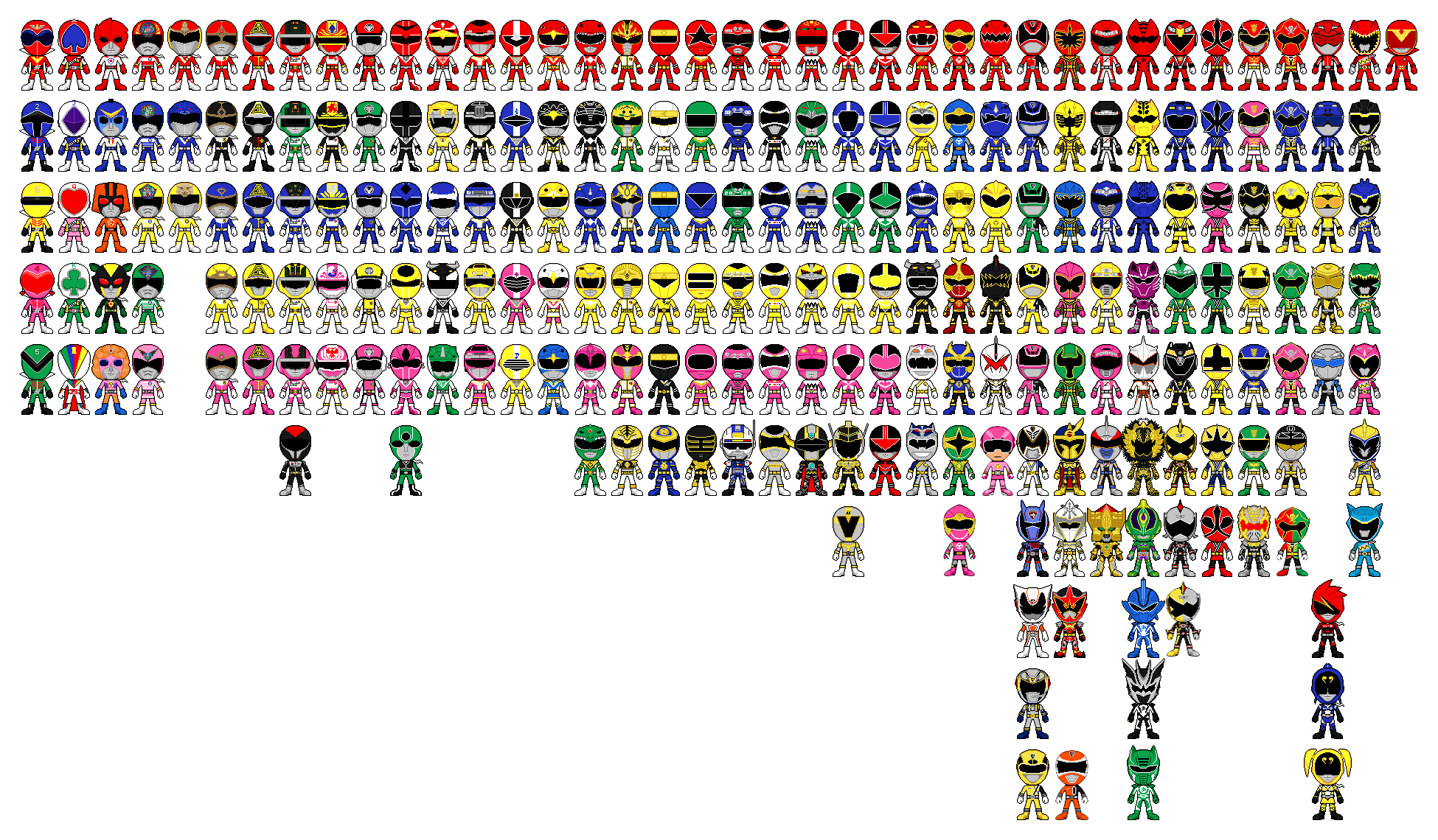 All Super Sentai A K A Power Rangers Pixel Art By by abcioh on DeviantArt