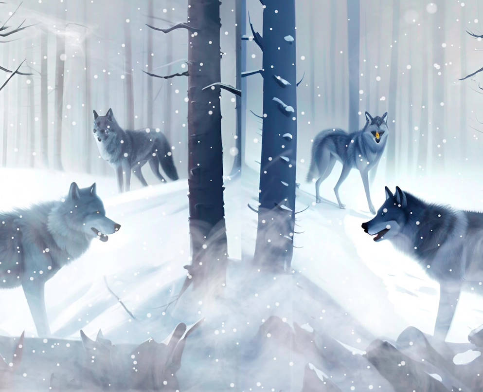 snow wolves 3 by hermio on DeviantArt