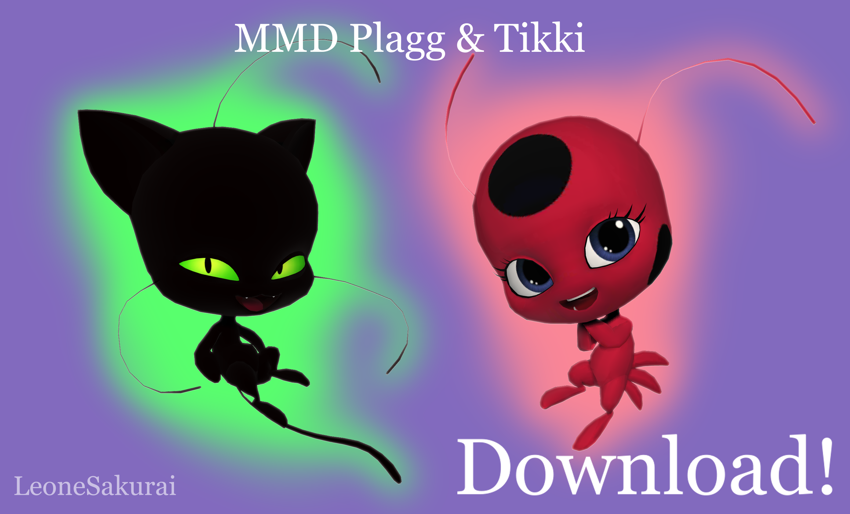 MMD Tikki and Plagg models + DL by LeoneSakurai on DeviantArt
