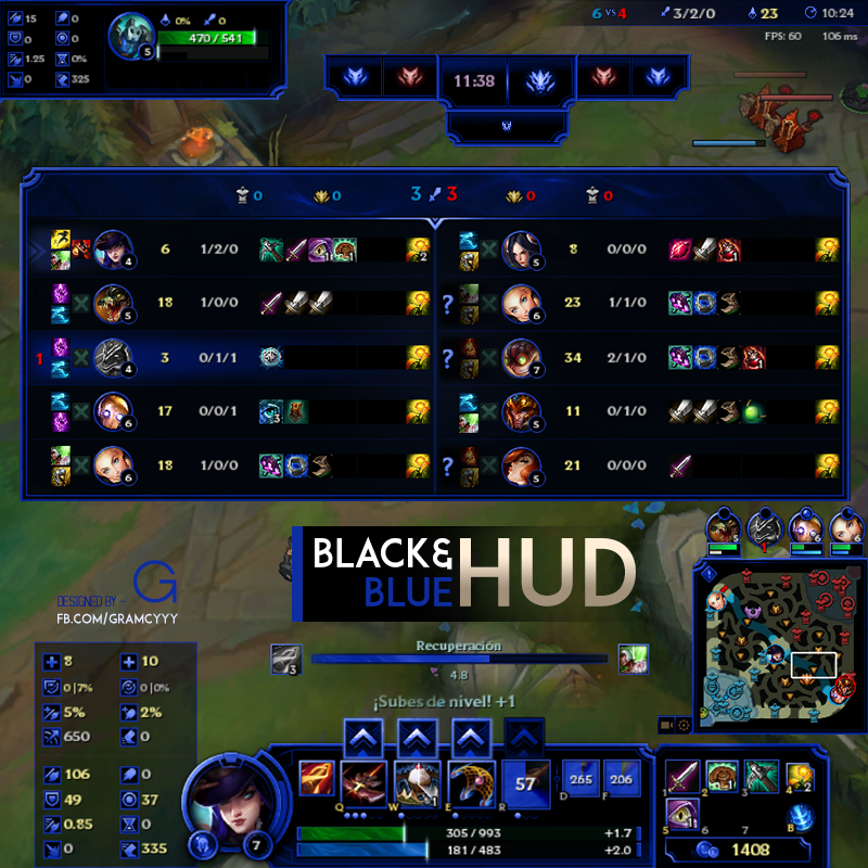 Black/Blue HUD - League of Legends by Gramcyyy on DeviantArt