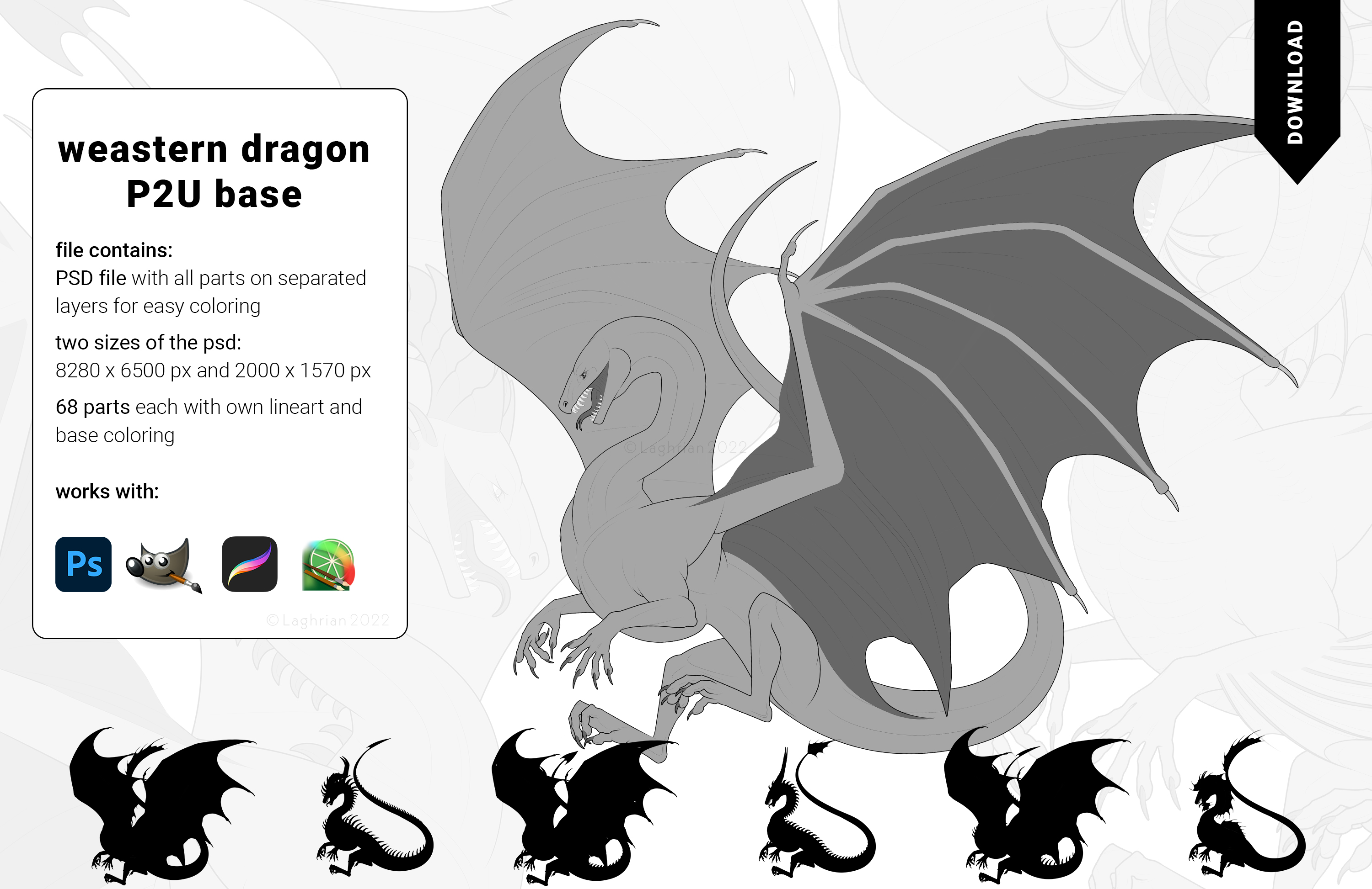 Weastern Dragon P2U Base with parts for sale by Laghrian on DeviantArt