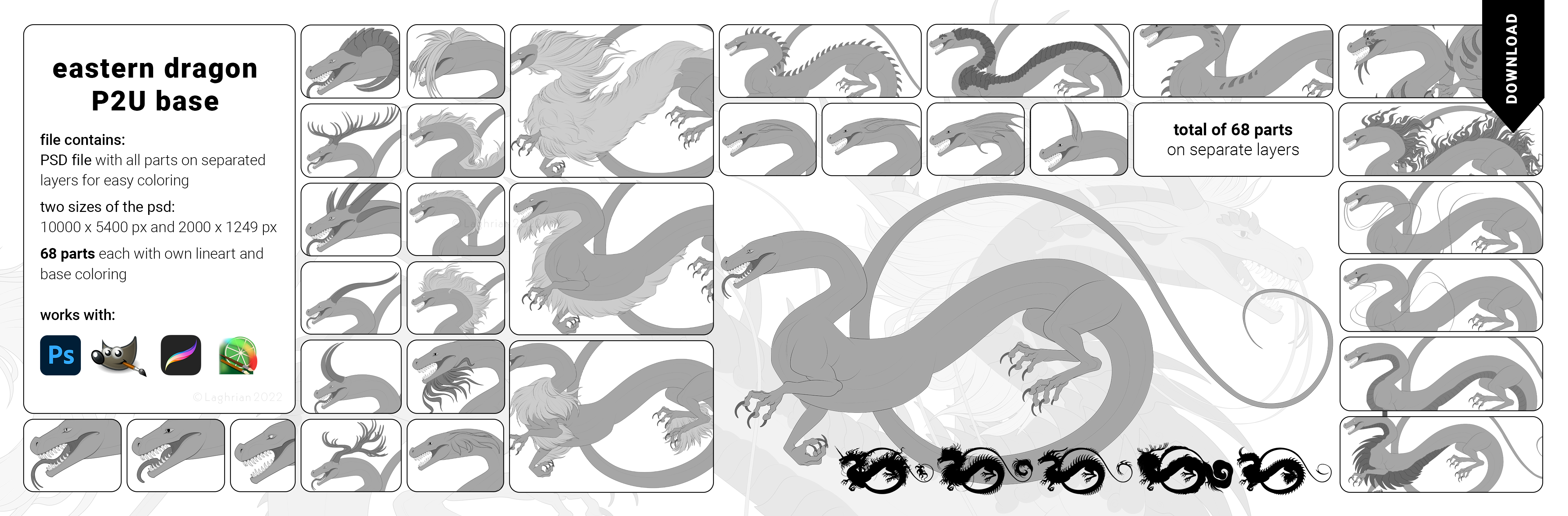 Eastern Dragon P2U Base with parts for sale by Laghrian on DeviantArt