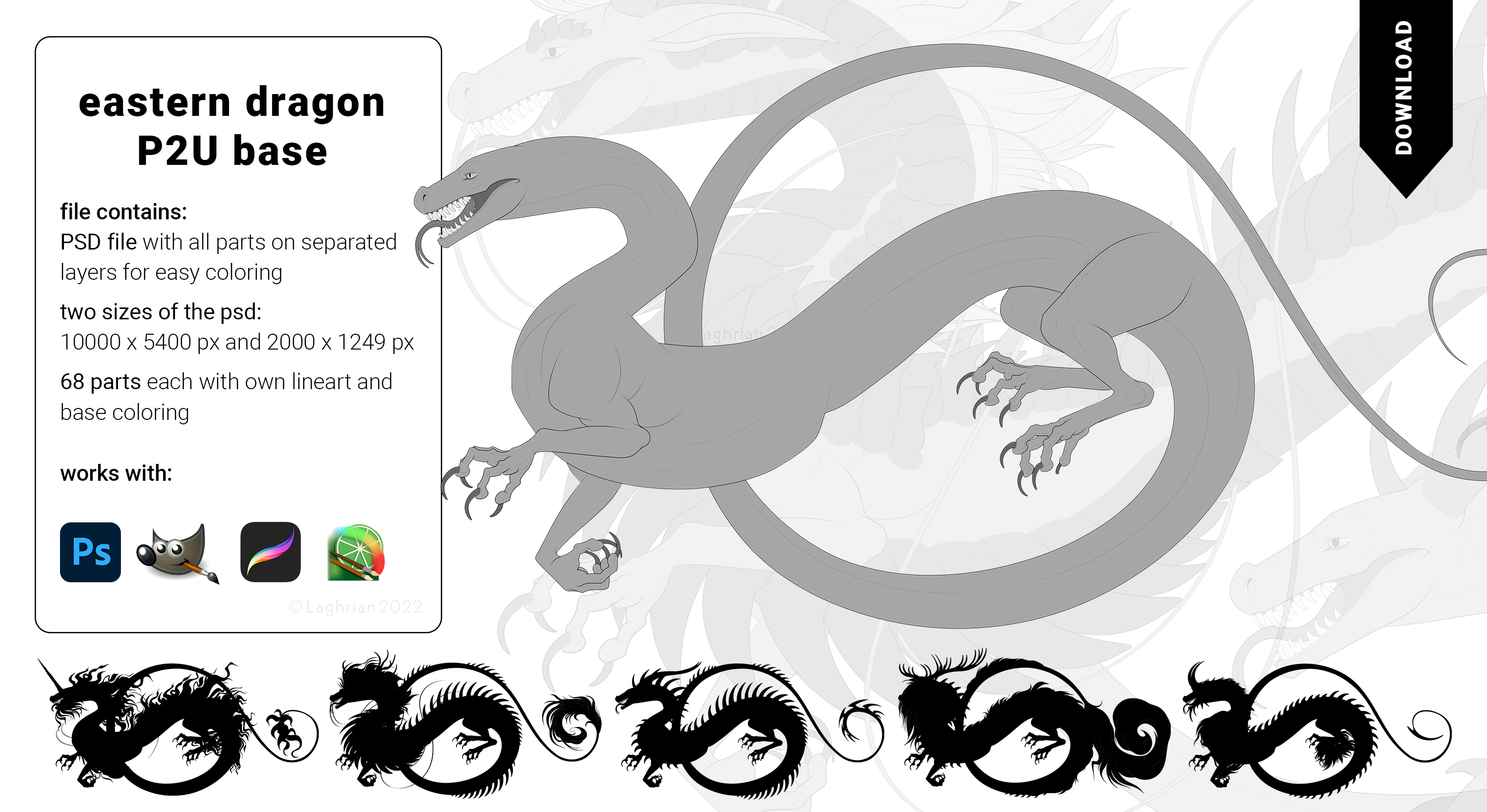 Eastern Dragon P2U Base with parts for sale by Laghrian on DeviantArt