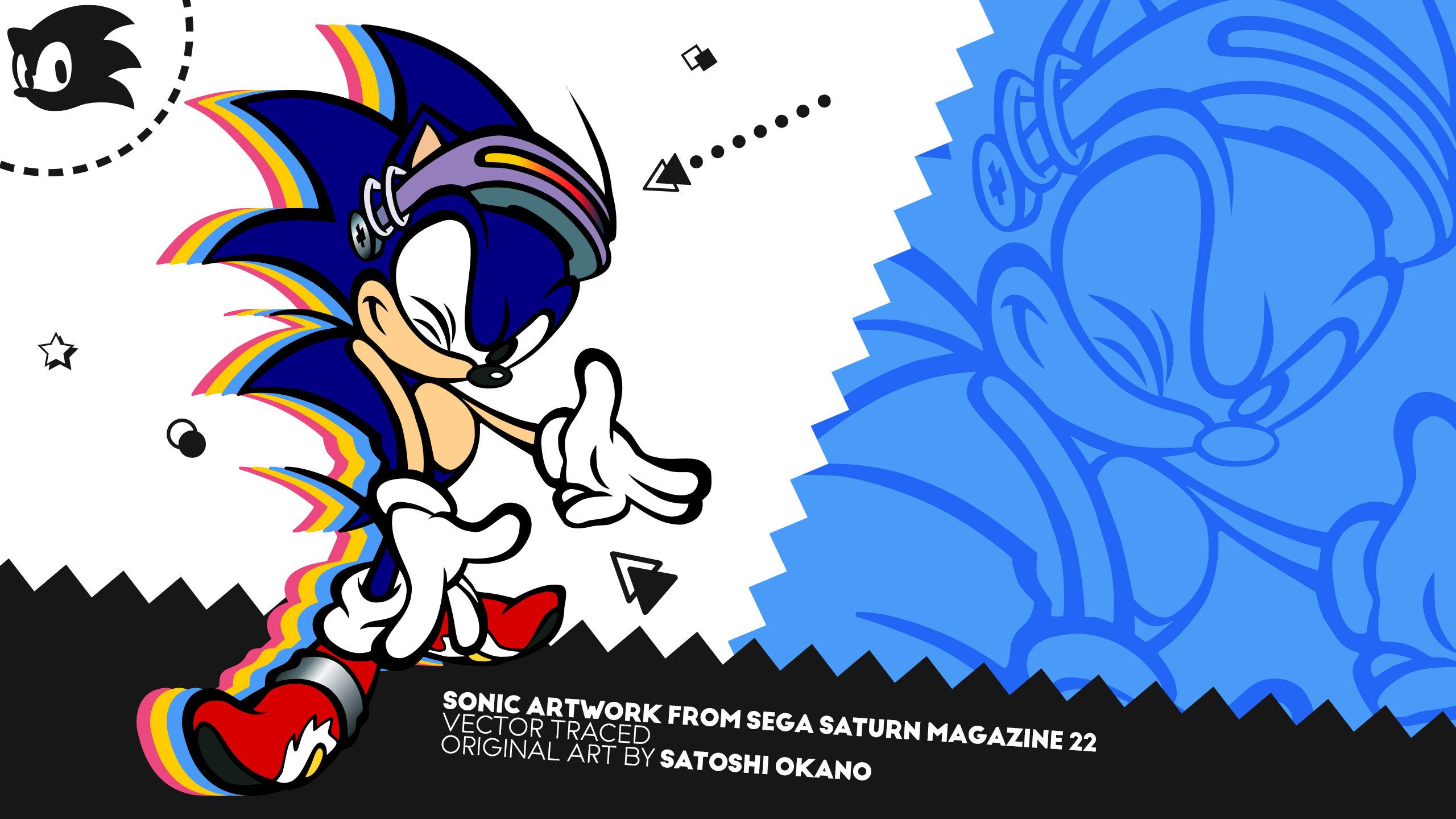 Sonic by Satoshi Okano - Vector Traced by FunKDreamer on DeviantArt