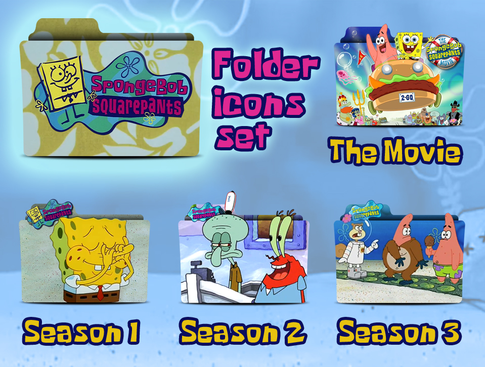 Spongebob Folder Icons set by MrWeeklyDrawings on DeviantArt