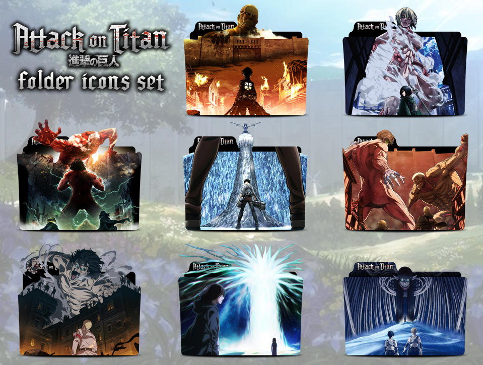 Attack on Titan Folder Icons set by MrWeeklyDrawings on DeviantArt
