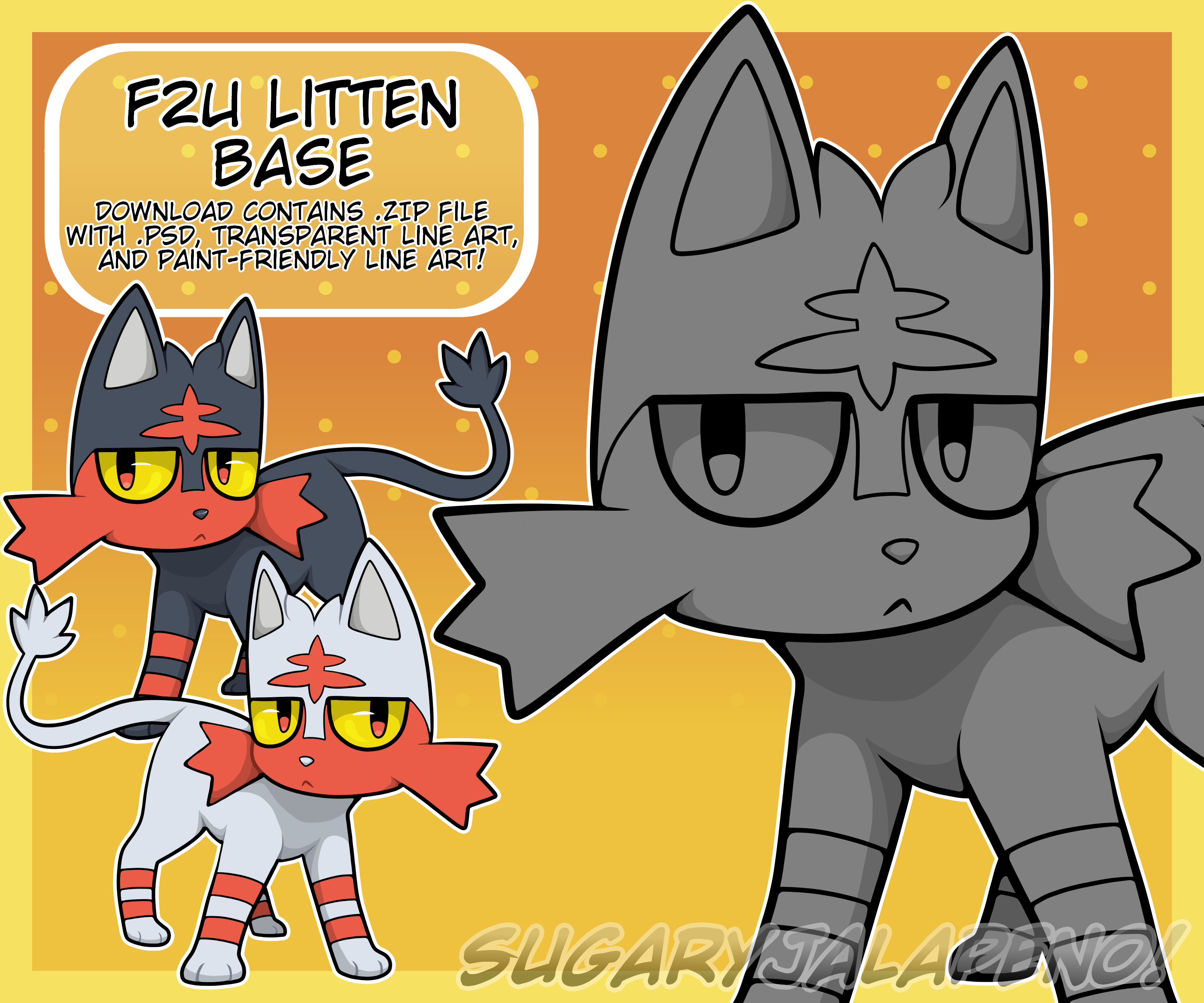 F2U / Free to Use | Litten Base by SugaryJalapeno on DeviantArt