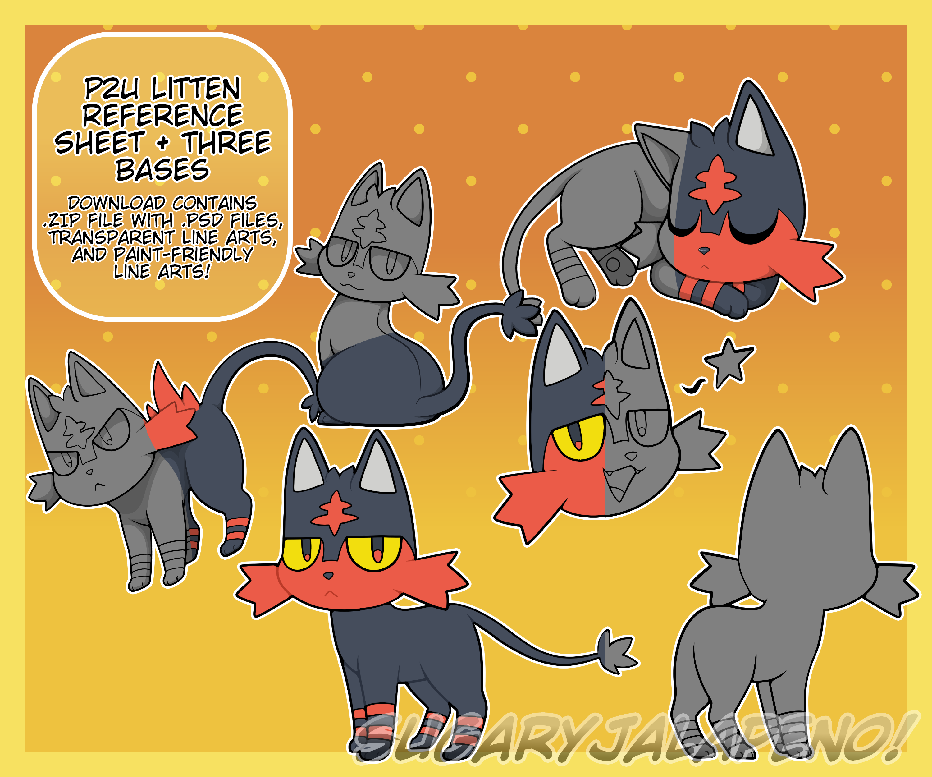 P2U / Pay to Use | Three Litten Bases + Ref Sheet by SugaryJalapeno on ...