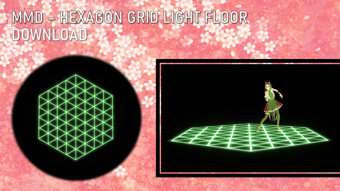 MMD Hexagon Grid light floor [21/36] by FloraRenji on DeviantArt