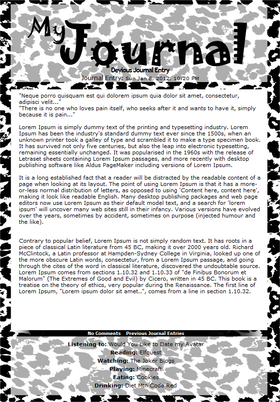 Leopard Journal CSS by FerretJAcK on DeviantArt