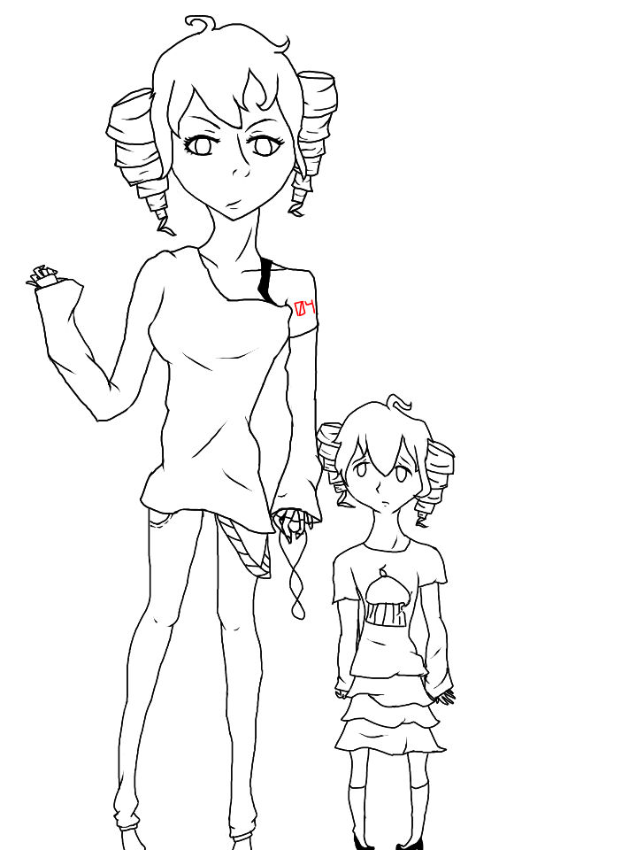 Teto Kasane and Teto-chii: Lineart by AliceUkeno on DeviantArt