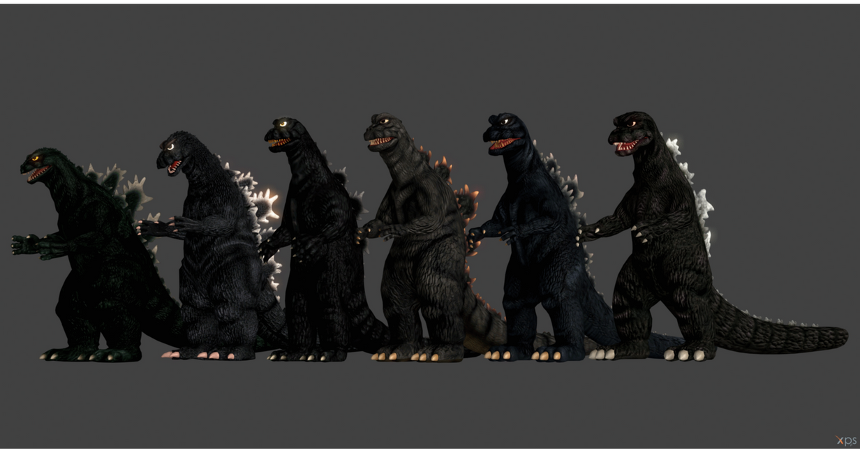 Gojira 1962-1974 - XPS Model Pack by Godzillajack2 on DeviantArt
