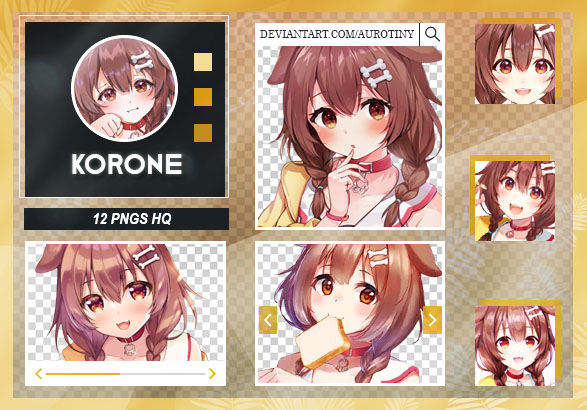Inugami Korone Png Pack By Aurotiny by aurotiny on DeviantArt