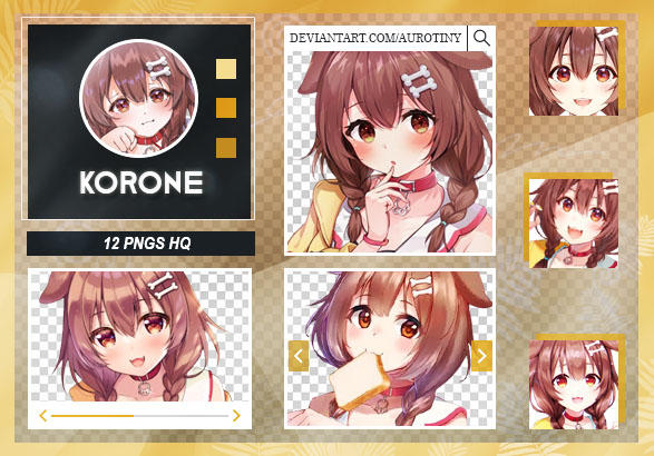 Inugami Korone Png Pack By Aurotiny by aurotiny on DeviantArt