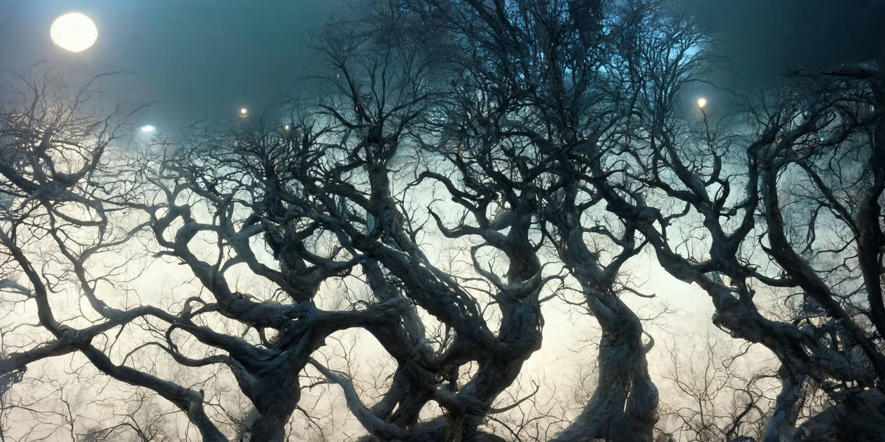 HDRI sparse creepy trees at night big full moon by AZMidnite on DeviantArt