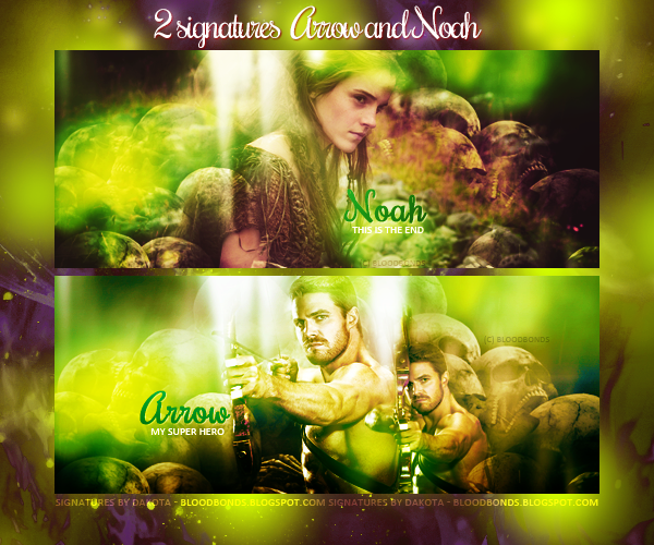 #2 - 2 signatures - Arrow and Noah by pretenditsfine on DeviantArt