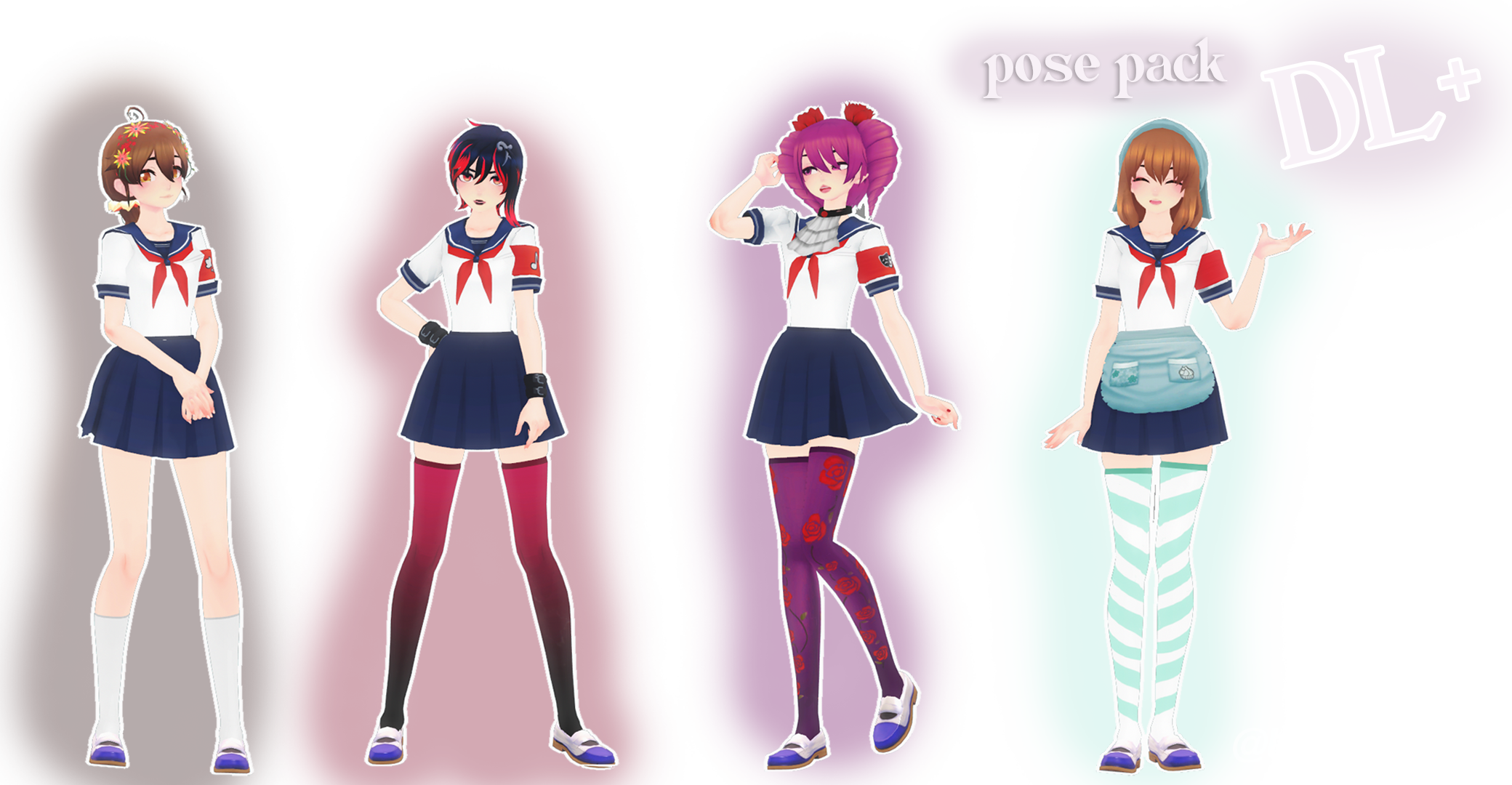 MMD Pose Pack DL // YANDERE SIMULATOR by tiramiyuuu on DeviantArt