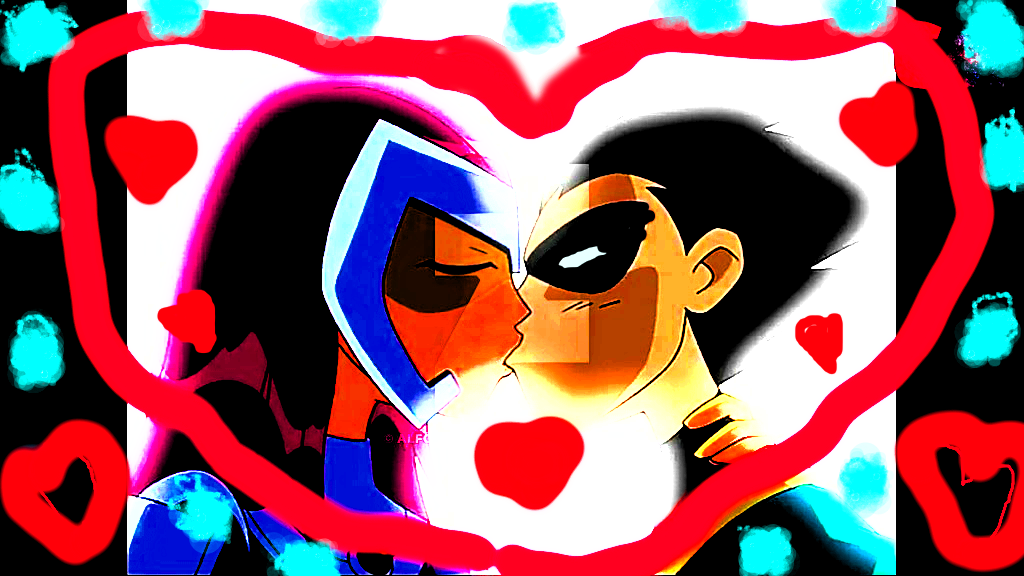Robin And Starfire Kiss by alfonsopina887 on DeviantArt