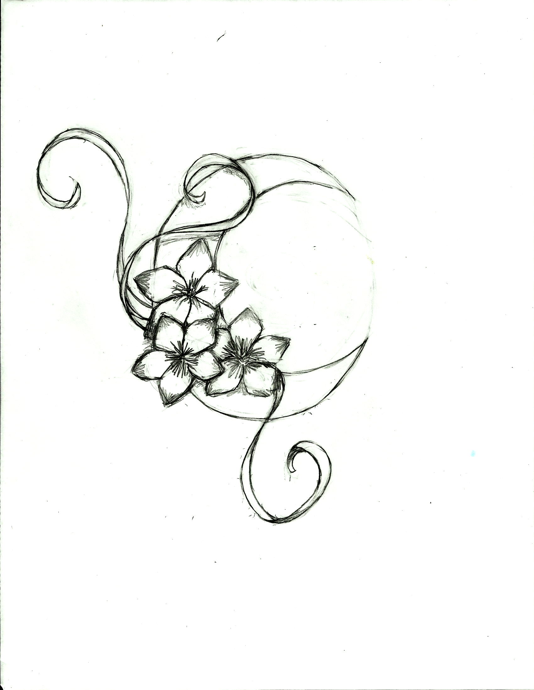 Moon Flower Drawing