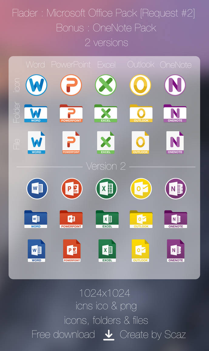 Flader : Microsoft office Pack (+ OneNote) by scafer31000 on DeviantArt