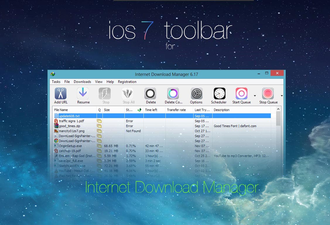 ios 7 toolbar for Internet Download Manager by bswas on DeviantArt