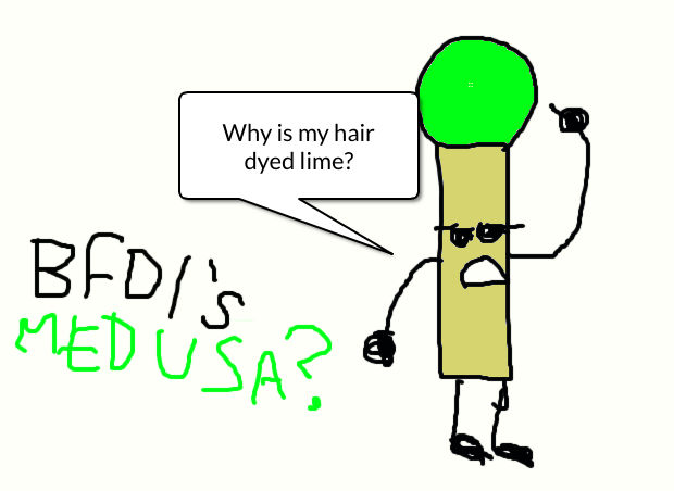 Why is Match's (BFDI) hair lime? by Tomsam22 on DeviantArt