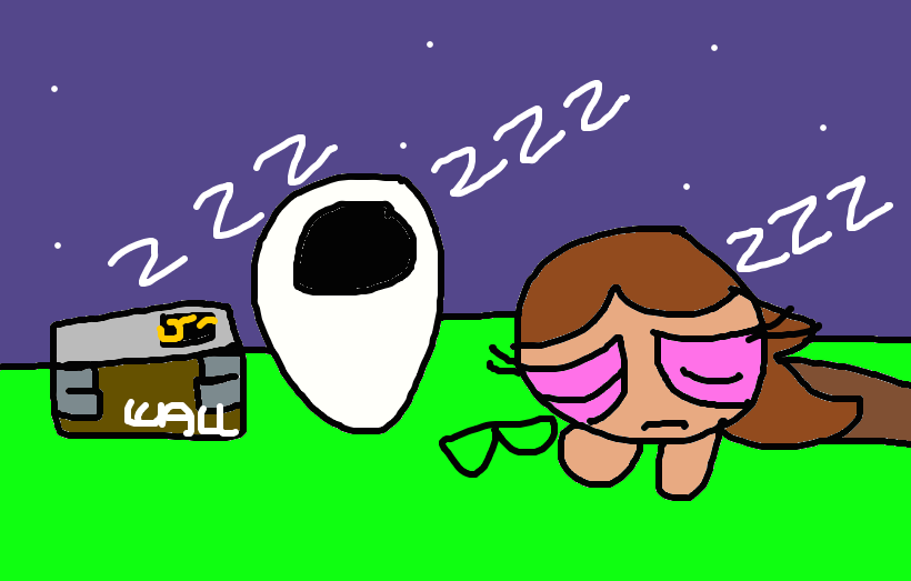 Me Eve and Wall-E sleeping at Grassy night by Stacey-11 on DeviantArt