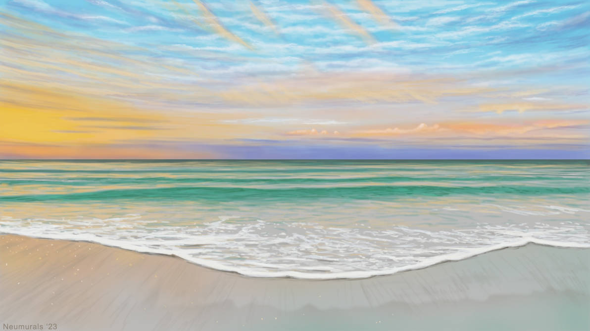 Sunset Emerald Waves by neumurals on DeviantArt