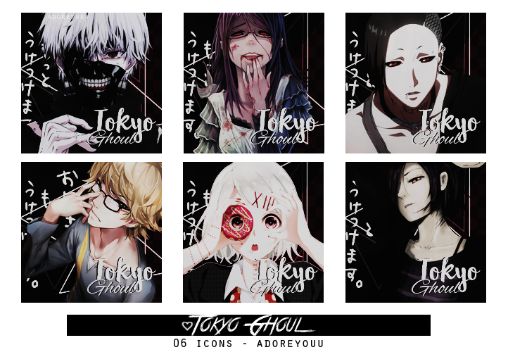 +Tokyo Ghoul, icons by woggyu on DeviantArt