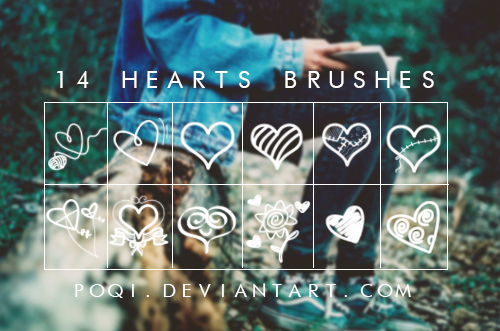 {14 Hearts Brushes} by Poqi on DeviantArt