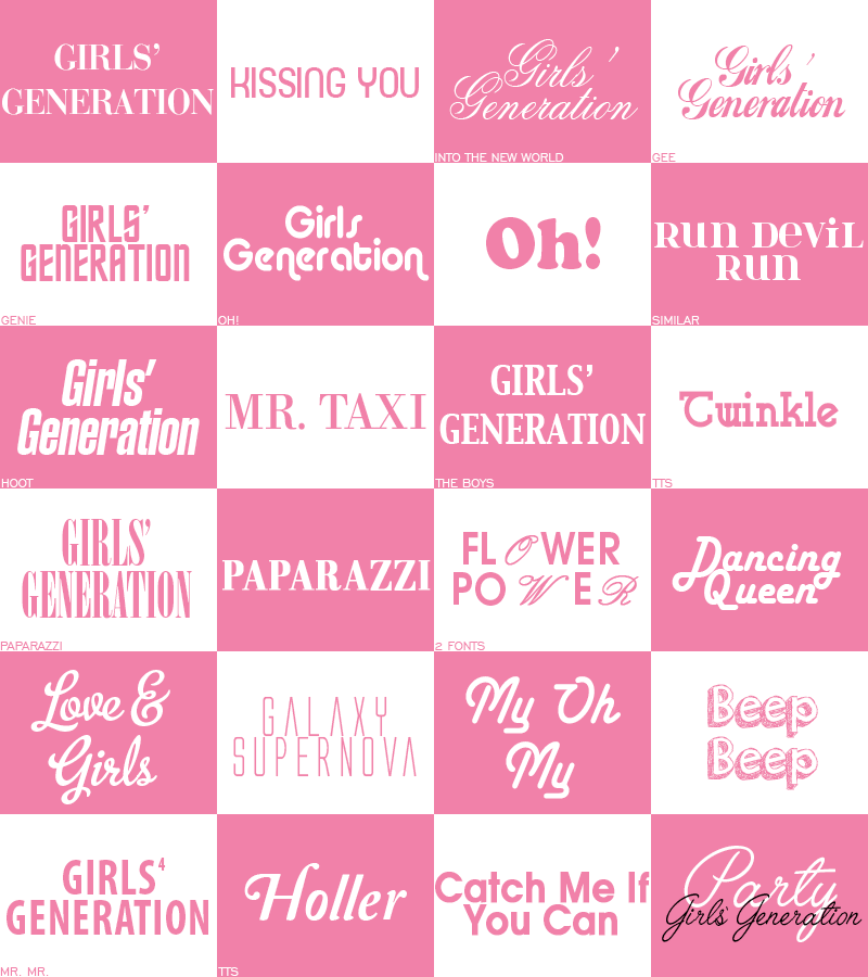 Girls' Generation Fonts - 25 Fonts by intoxicatedvogue on DeviantArt