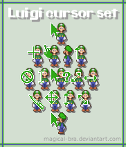 Luigi cursors by magical-bra on DeviantArt