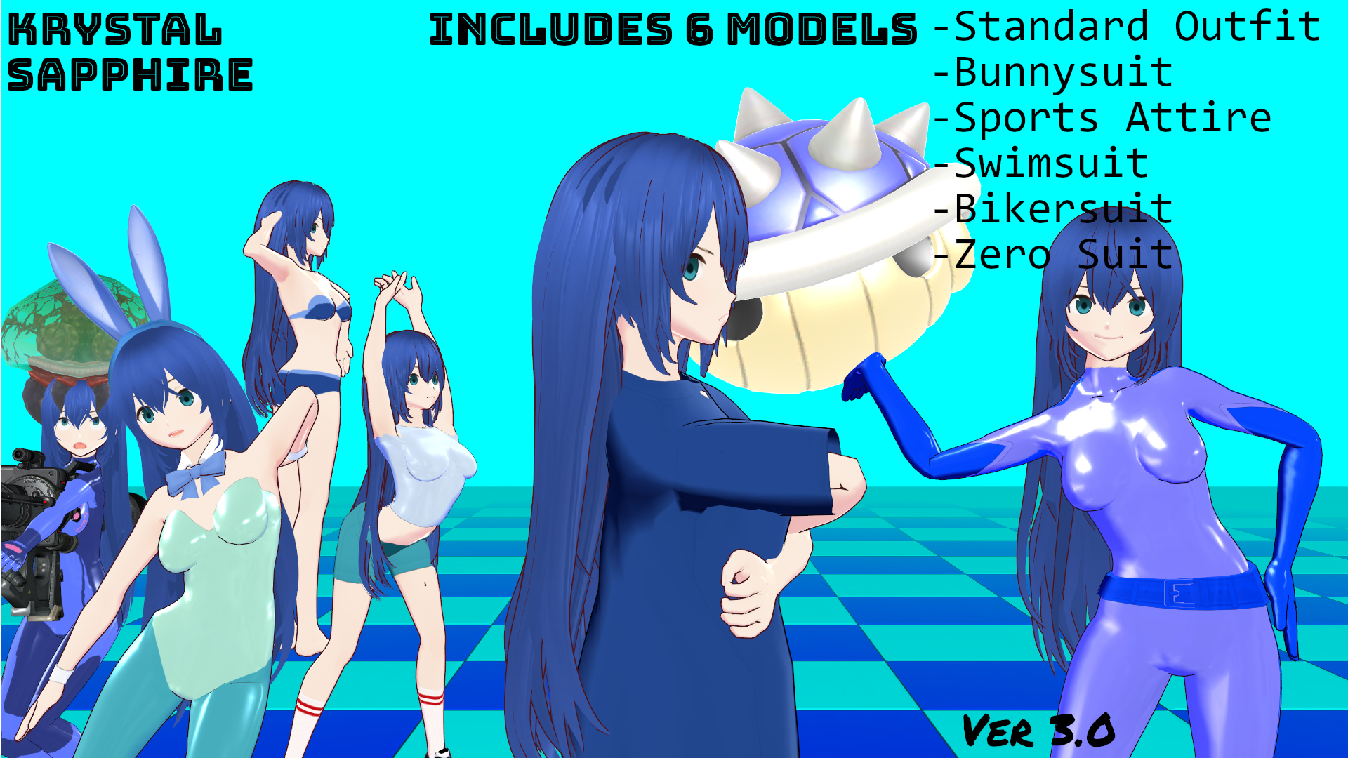 MMD Model Release: Krystal Sapphire by MonadoBoy16 on DeviantArt