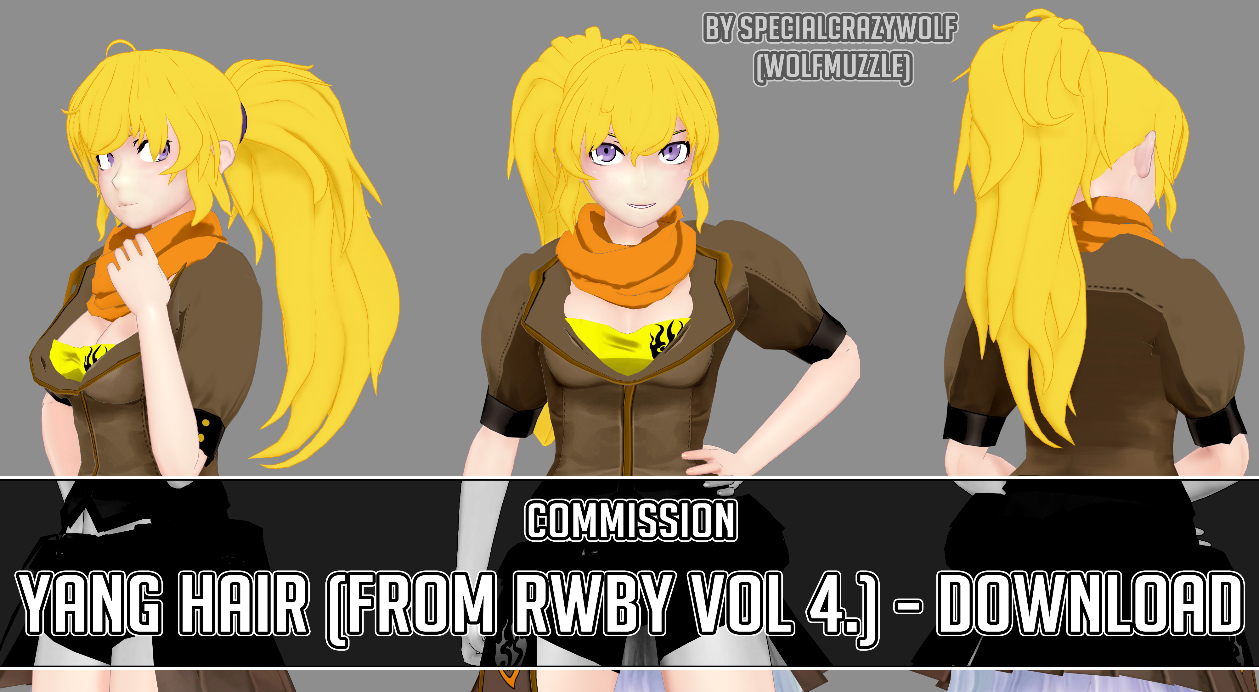 MMD COMMISSION Yang Hair (VOL 4.) - DL by SpecialCrazyWolf on DeviantArt