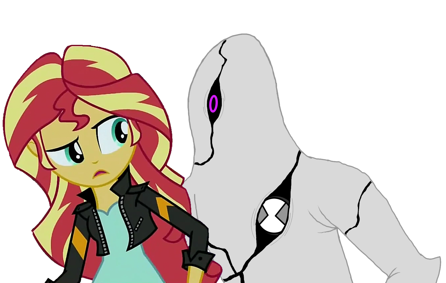 Ghostfreak stalking Sunset Shimmer. by inkmaster42 on DeviantArt