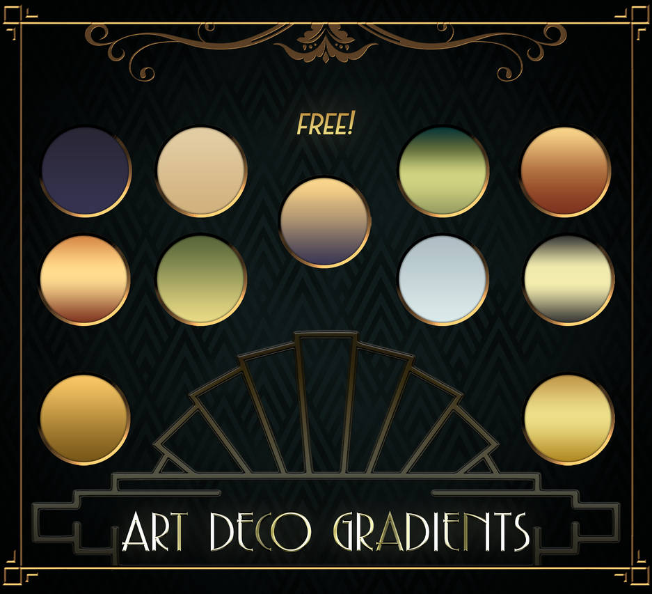 Art deco gradients for photoshop - free by lemongrassandsleep on DeviantArt